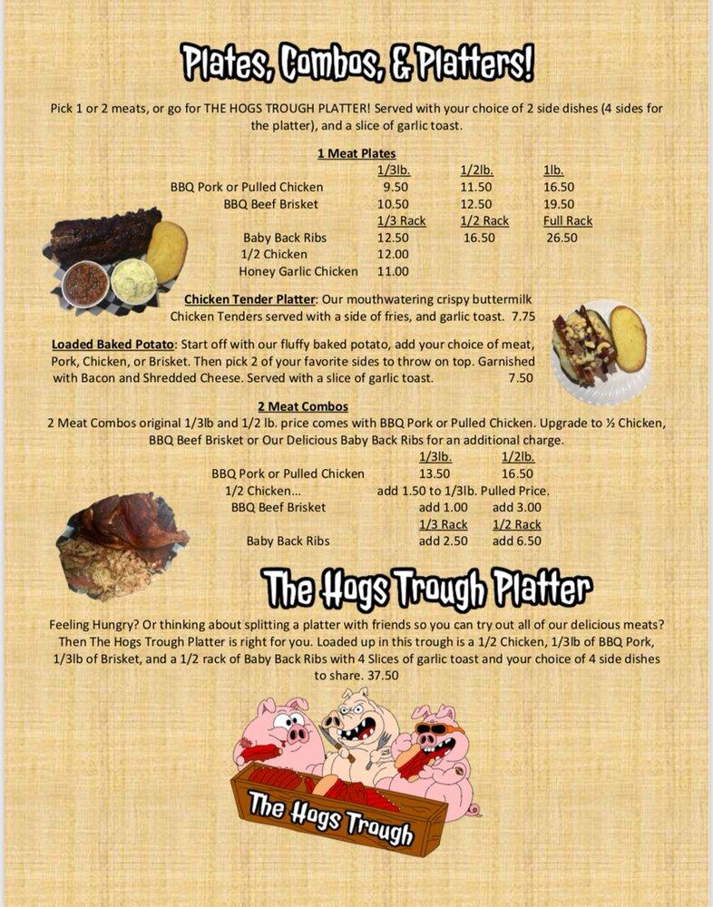 Menu at The Hog’s Trough BBQ, Grayson, KY-7