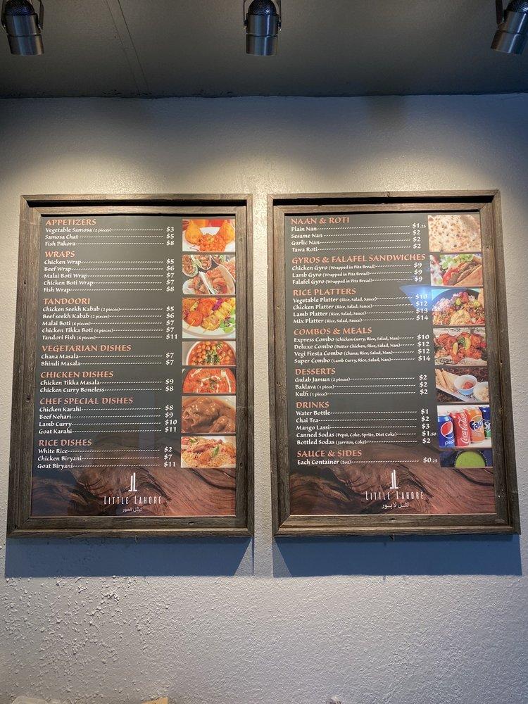 Menu at Little Lahore restaurant, Lodi
