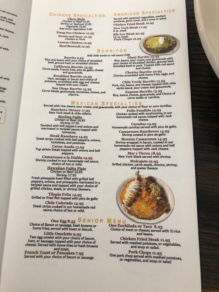 Menu at Lucio’s restaurant, Quincy, 875 E Main St