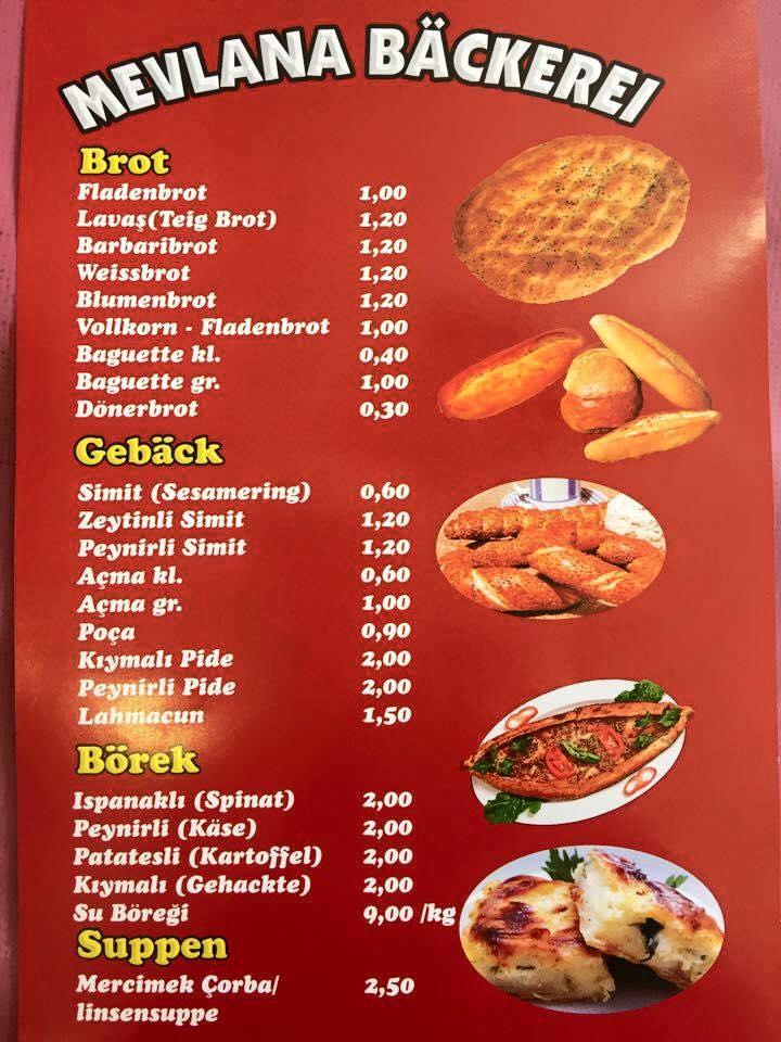 Mevlana Restaurant Menu
