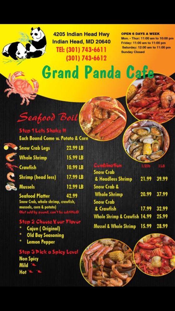 Menu at Panda Cafe, Indian Head