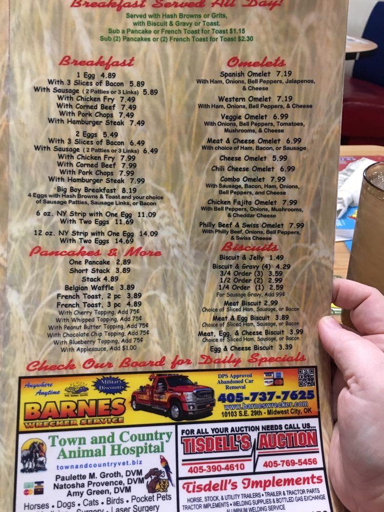 Menu at All American Dixie Diner restaurant, Nicoma Park