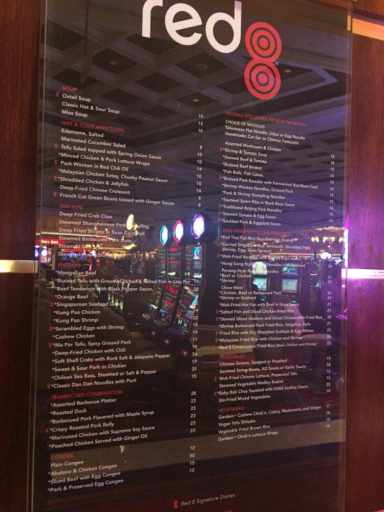 Menu at Red 8 restaurant, Las Vegas