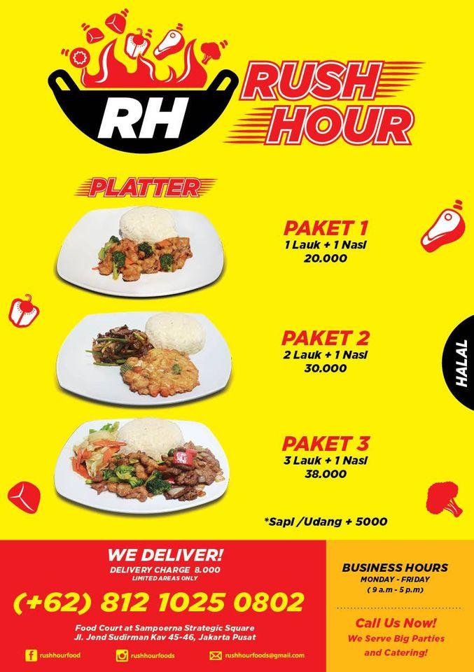 Menu at Rush Hour at Plaza UOB restaurant, Central Jakarta, Jl. M.H ...