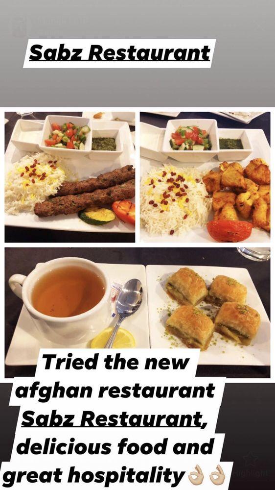 Menu at Sabz restaurant, Northampton