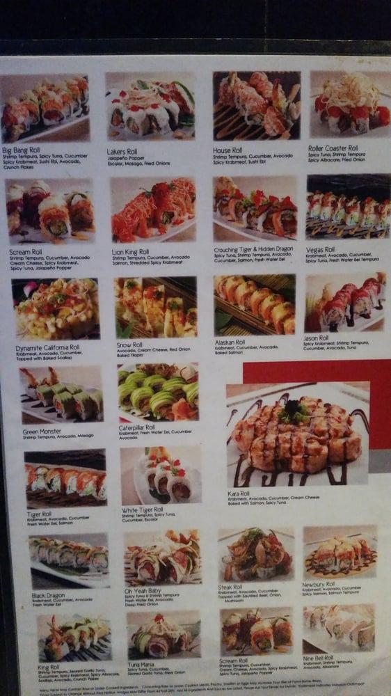 Menu at Sumo Japanese Restaurant, Ventura, S Victoria Ave