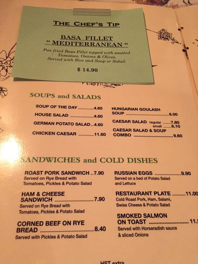 Menu at Black Forest Inn restaurant, Hamilton