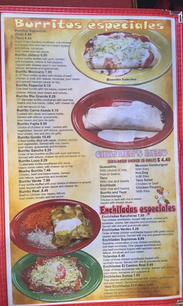 Menu at El Camino Real restaurant, Warsaw