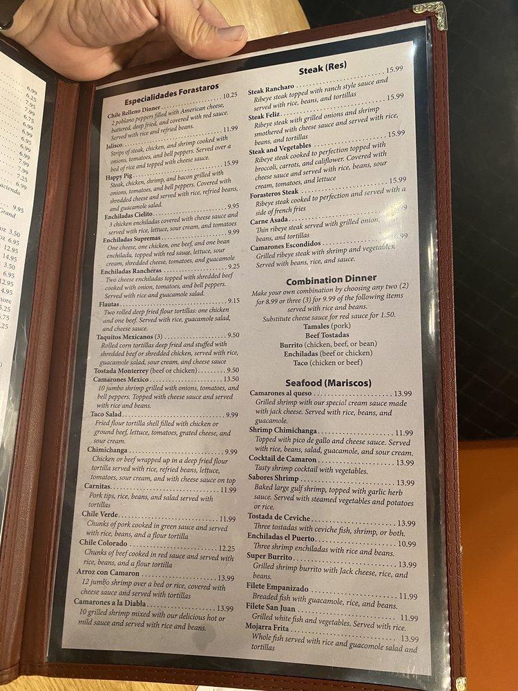 Menu at El Rincon Azteca Mexican Restaurant, Chanute
