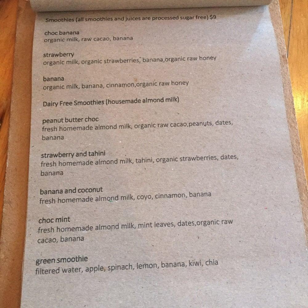 Menu at Little Bird Cafe, Northbridge