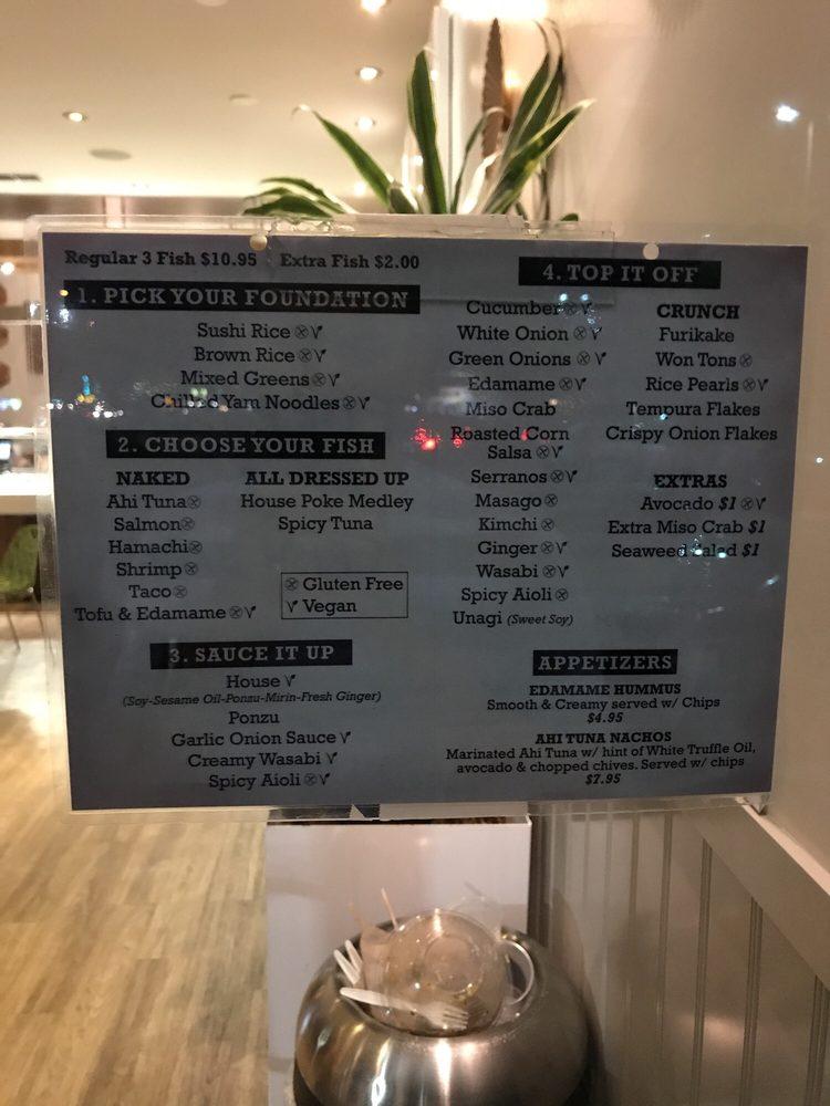 Menu at Poke Poke Fish Bar, Santa Clara