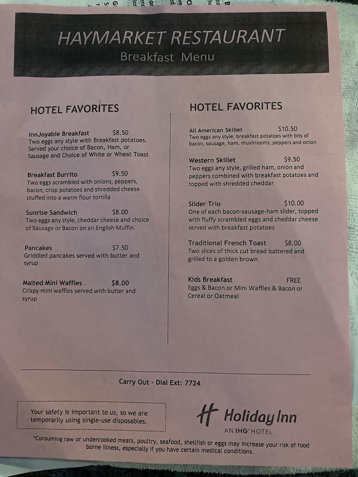 Menu at The Hay Market pub & bar, Eureka, Allenton Rd