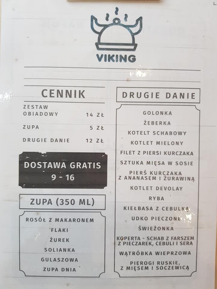 Menu at Viking restaurant, Biala Podlaska