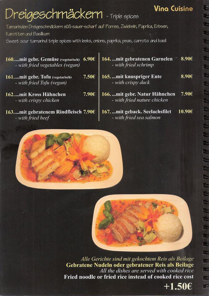Menu at Vina Vietnam Cuisine restaurant, Weimar
