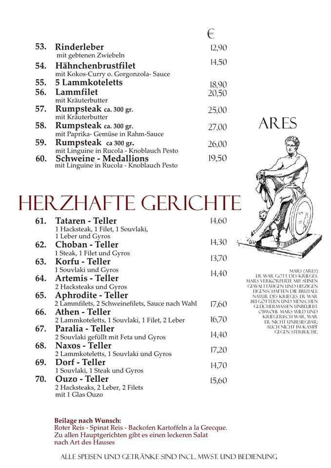 Speisekarte von Alte Wache - Valon Musa restaurant, Aurich