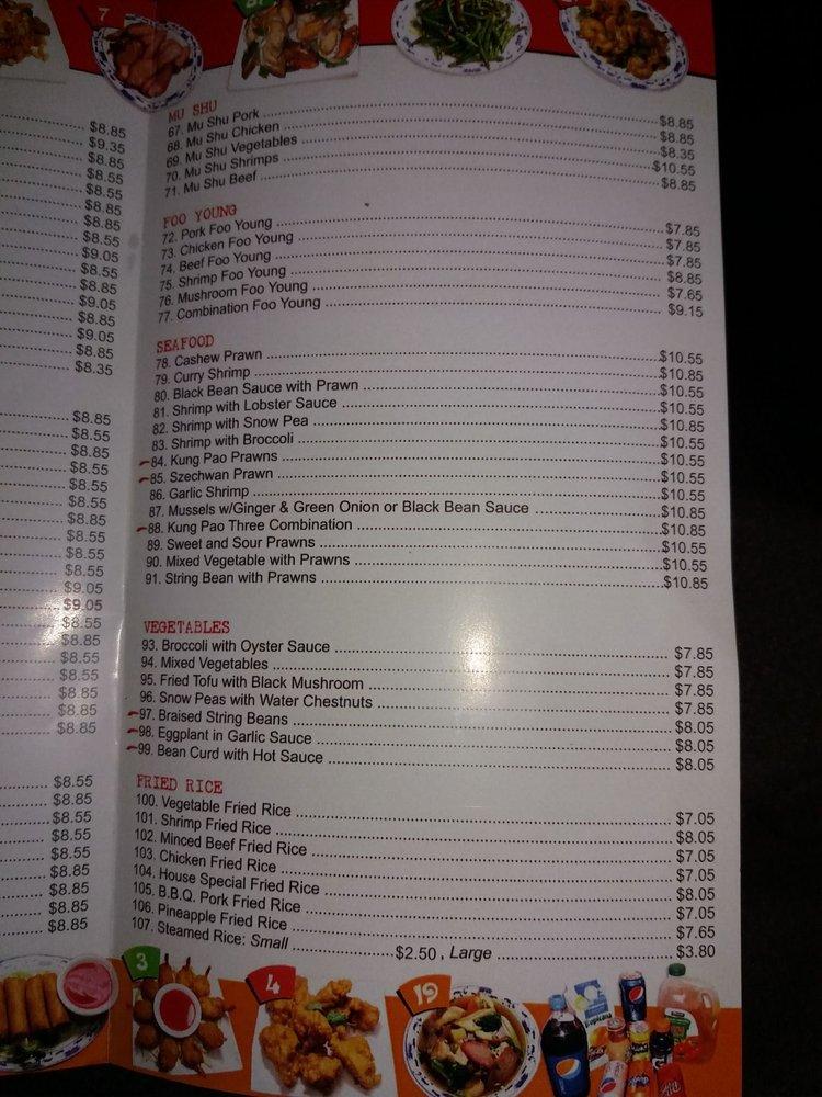 Menu at Mei Mei restaurant, Patterson