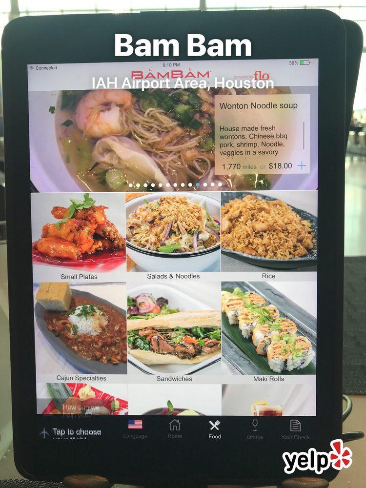Menu at Bam Bam restaurant, Houston