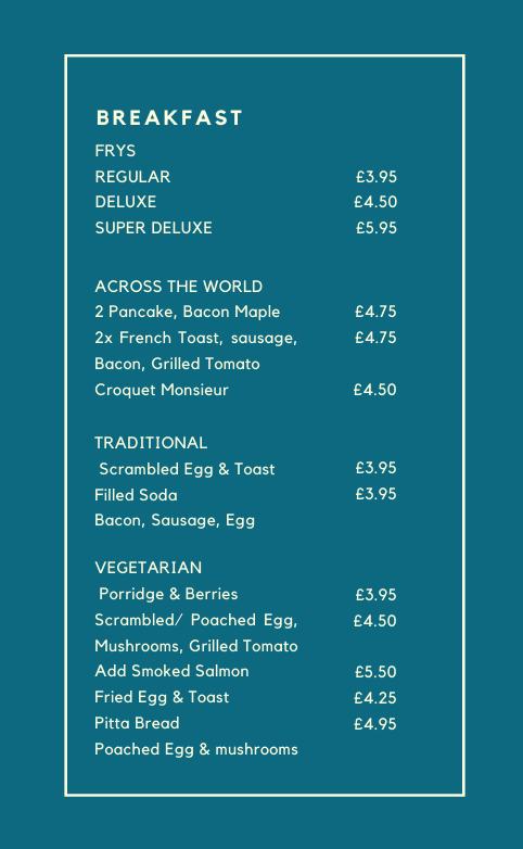 Menu at Jarrah cafe, Newtownards