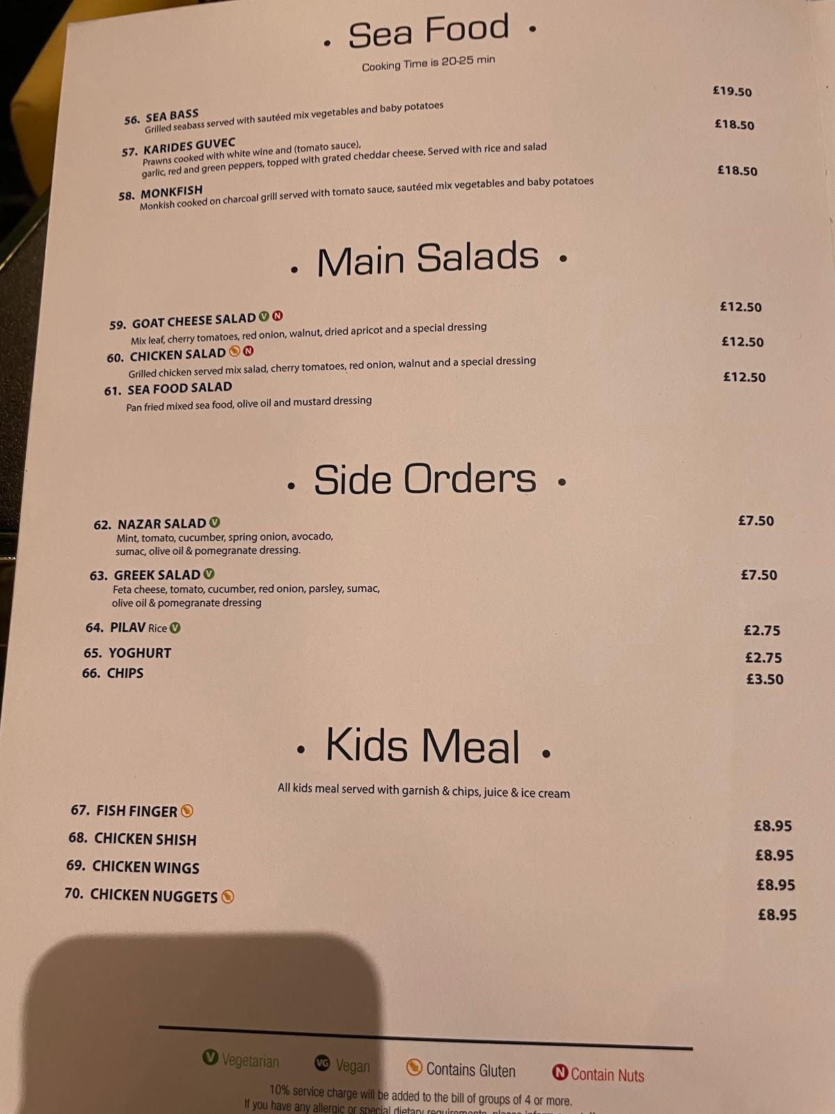 Menu at The Skewer Lounge restaurant, Bedford