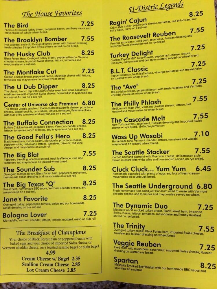 Menu at Trinity Market pub & bar, Seattle