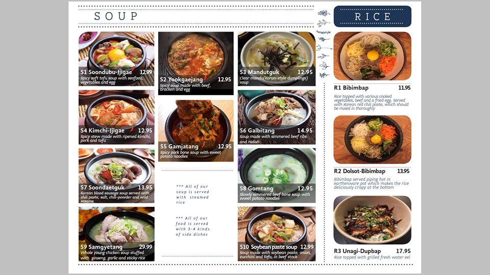 Menu at Bi-One Korean BBQ, Halifax, South Park St