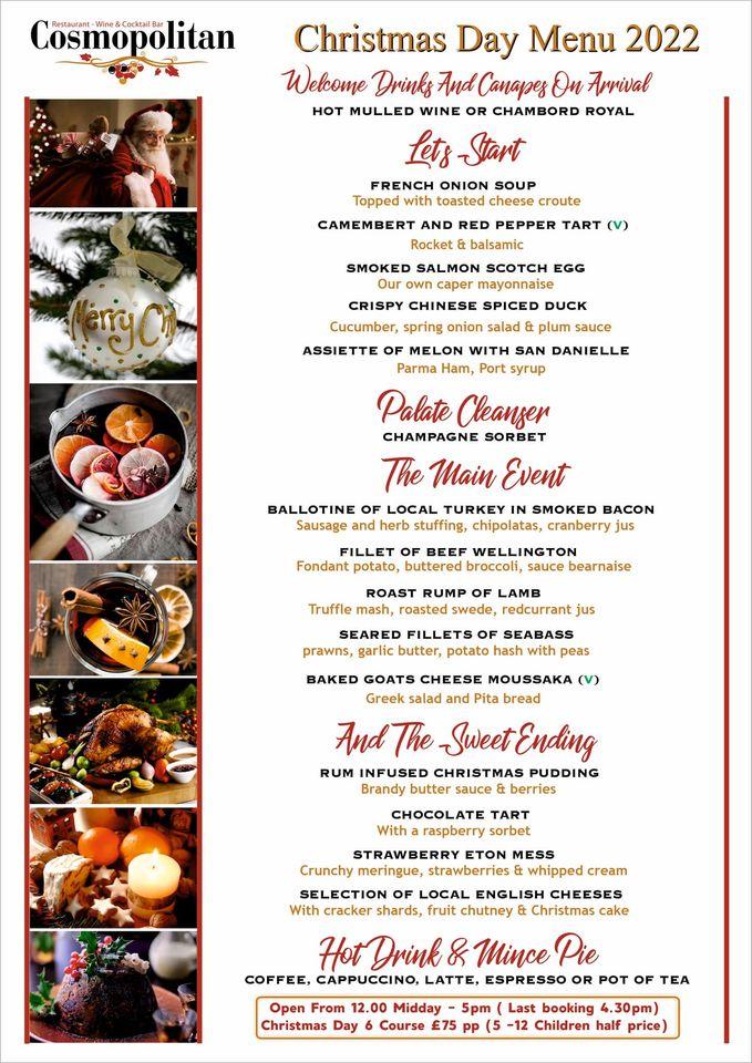 Menu at Cosmopolitan pub & bar, Chorley