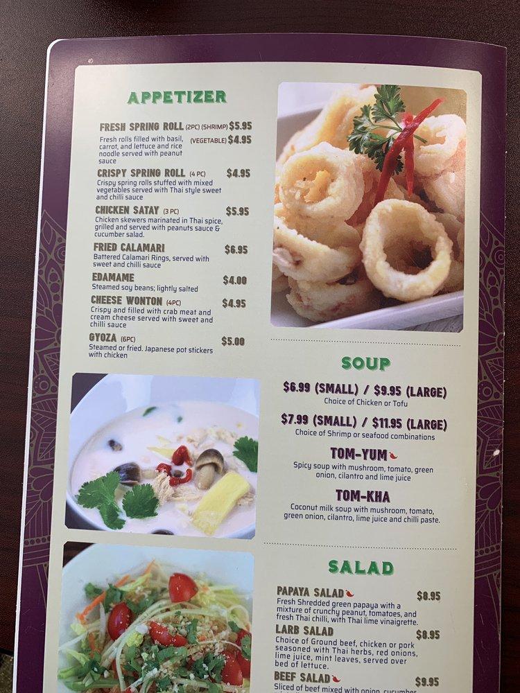 Menu at 1 Thai Restaurant, Shawnee