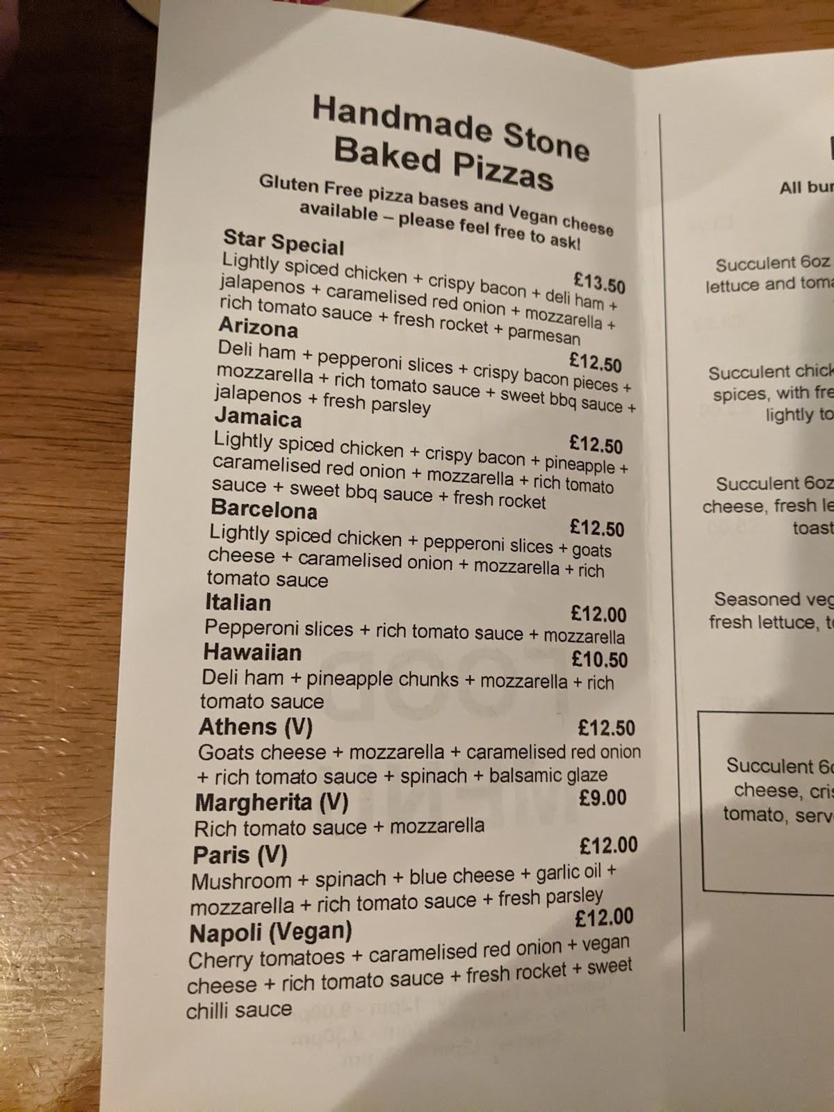 Menu at The Star Inn pub & bar, Beeston, 22 Middle St