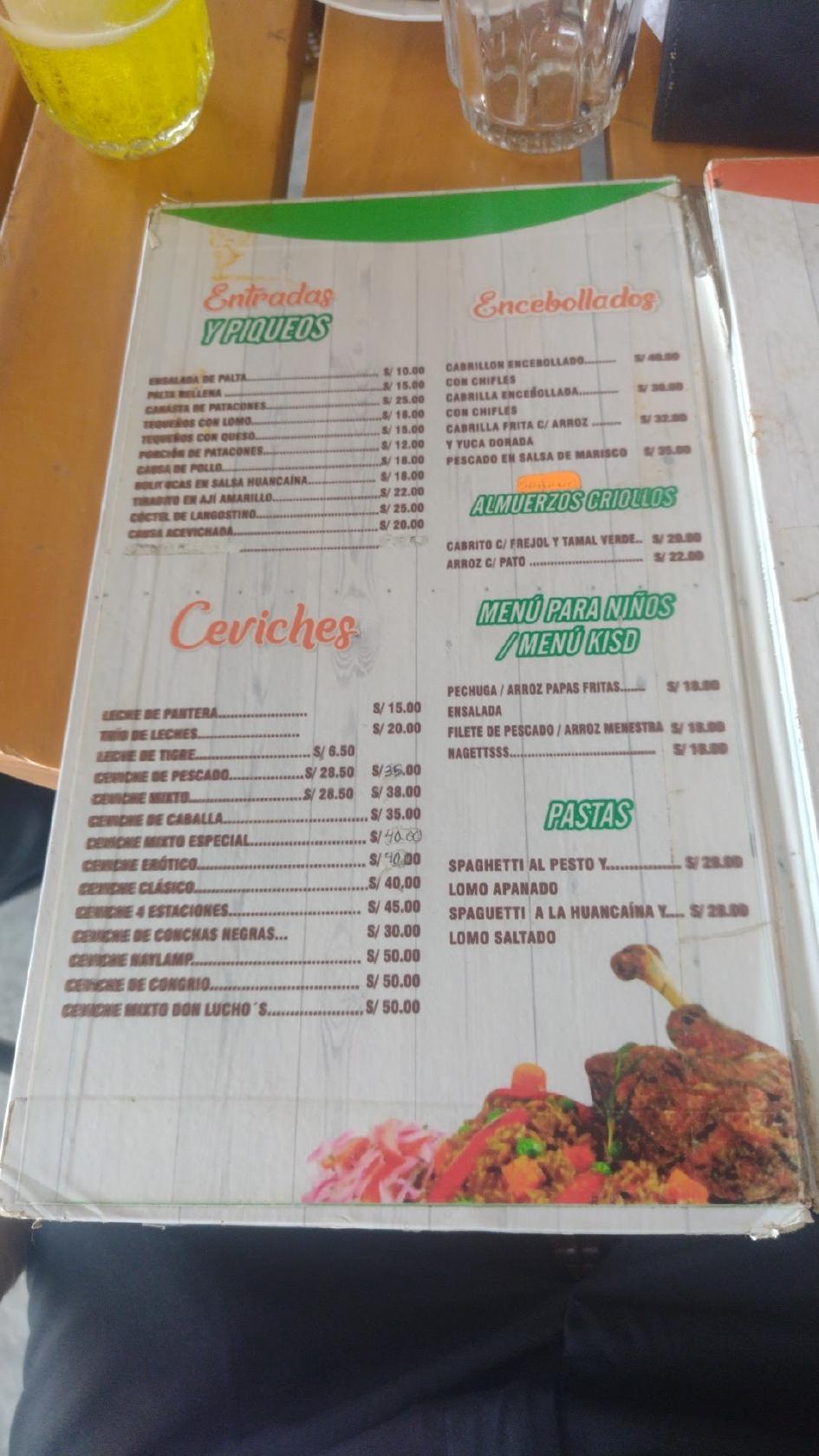 Carta del restaurante Cevicheria Don Lucho's - Local San Ramon, Piura