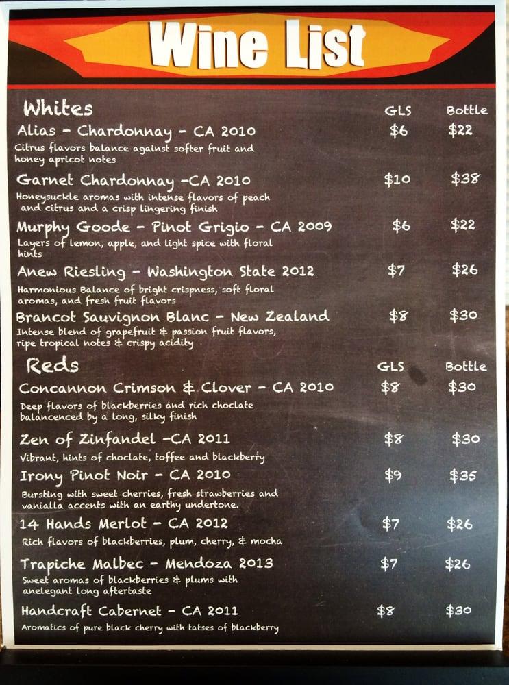 Menu at The Grotto Cafe, Cave Creek