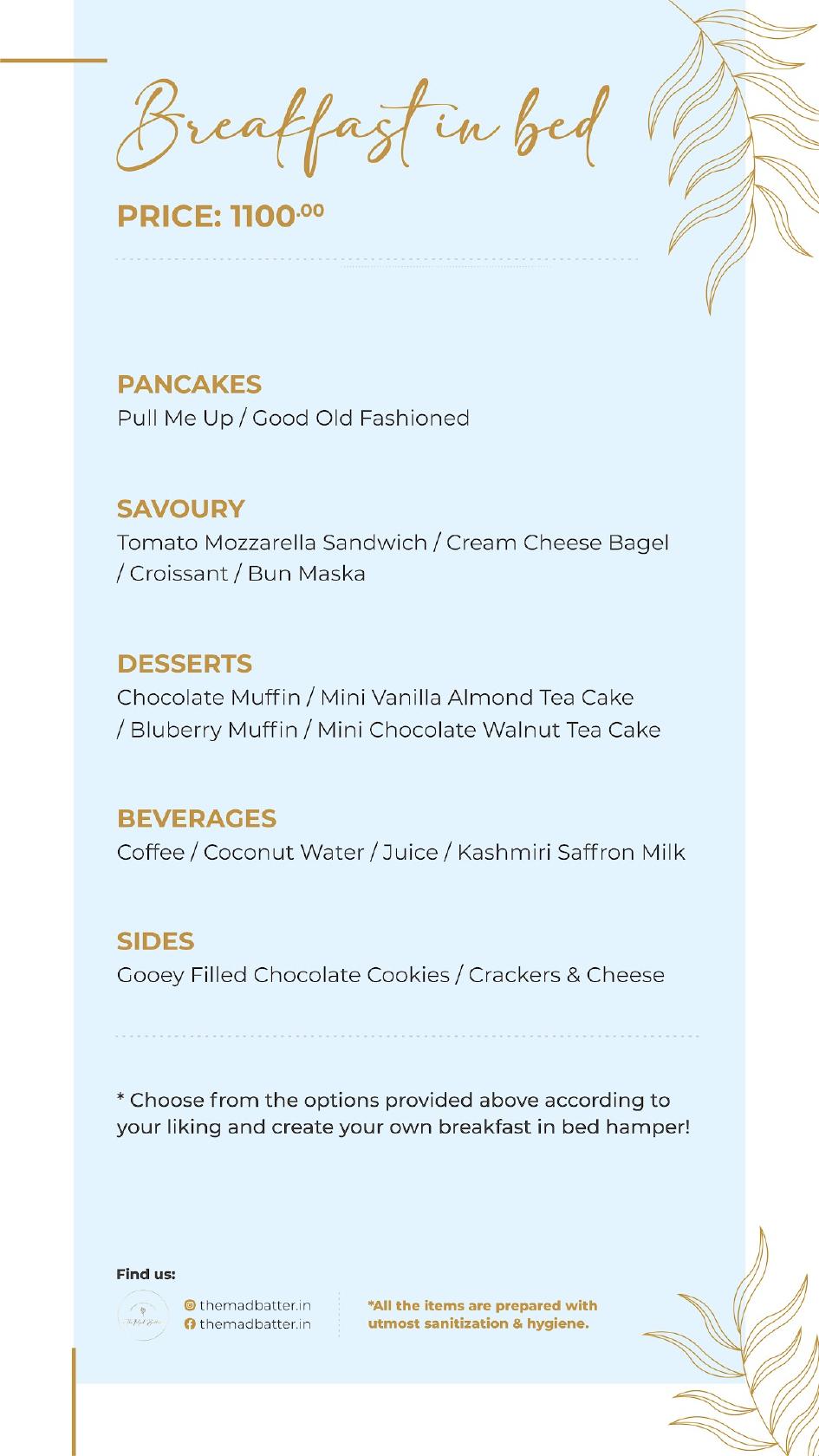 Menu at The Mad Batter Studio, Mumbai