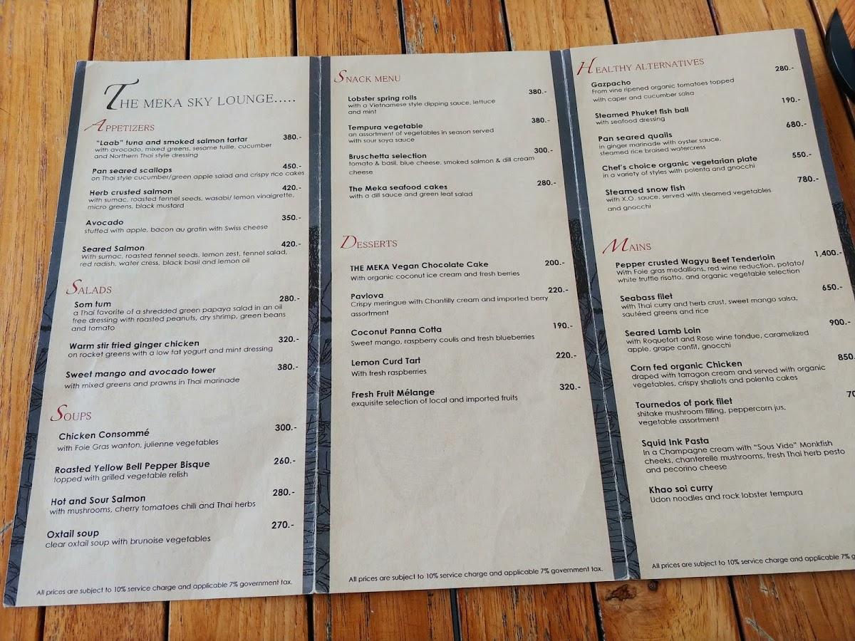 Menu at The Meka pub & bar, Kamala