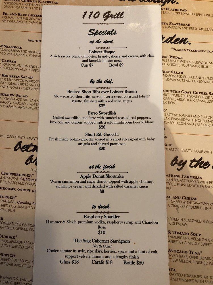 Menu at 110 Grill Haverhill pub & bar, Haverhill