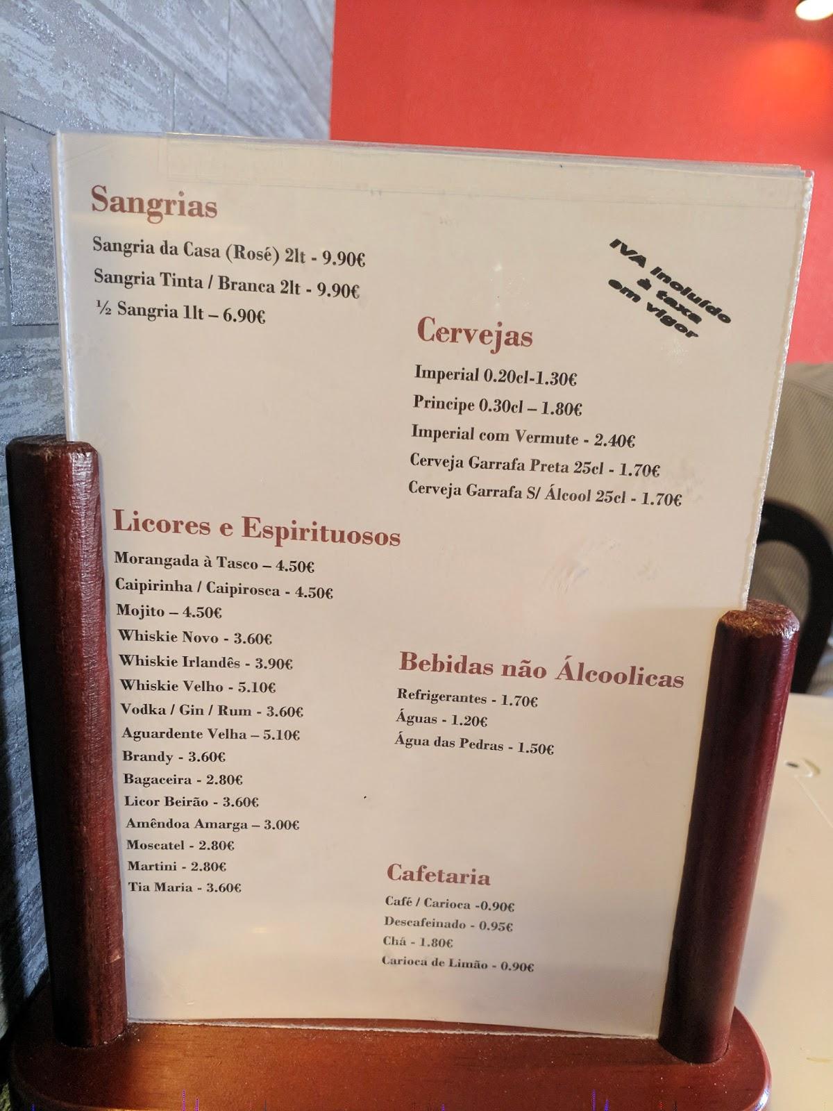 Menu em O Tasco restaurante, Carnaxide, R. 5 de Outubro 41B