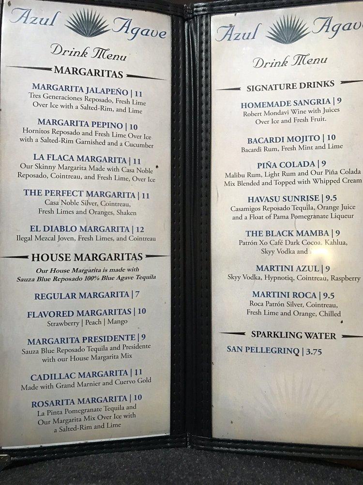 Menu at Azul Agave restaurant, Lake Havasu City