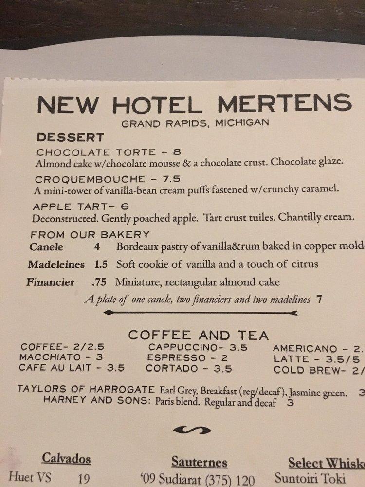 Menu at Mertens Prime (formerly New Hotel Mertens Brasserie) restaurant ...