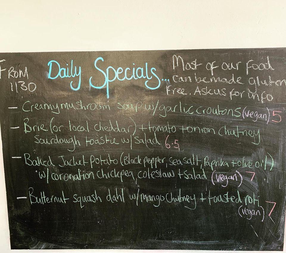 Menu at The Cheeky Bean cafe, Shepton Mallet