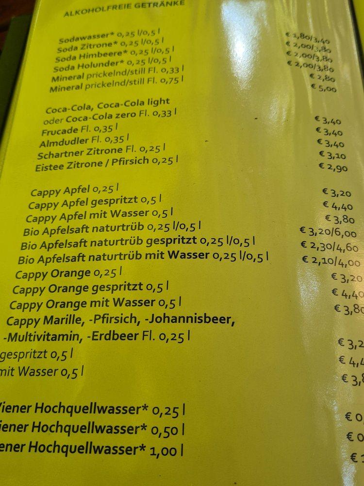 Speisekarte von Klein Steiermark restaurant, Wien