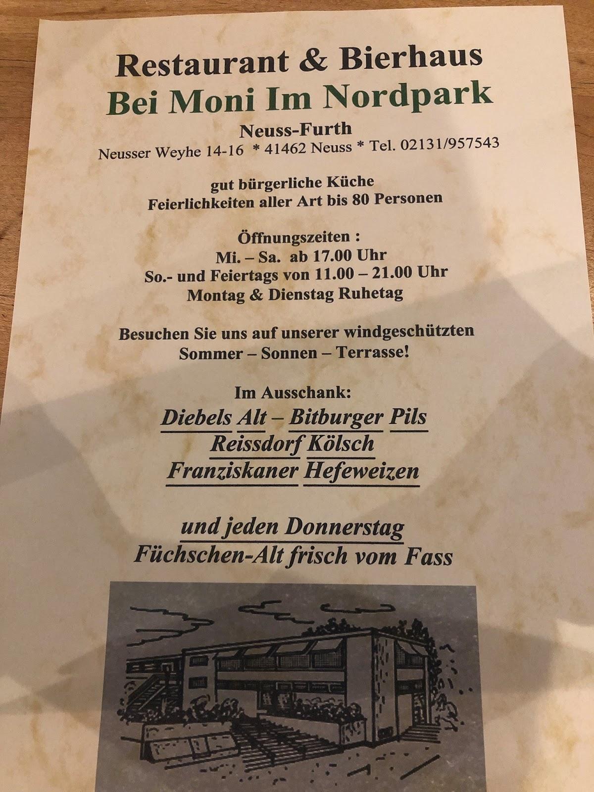 Speisekarte von Bei Moni Im Nordpark Restaurant, Neuss
