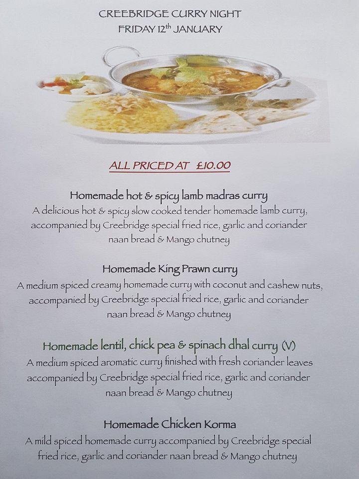 Menu at Creebridge Inn pub & bar, Newton Stewart