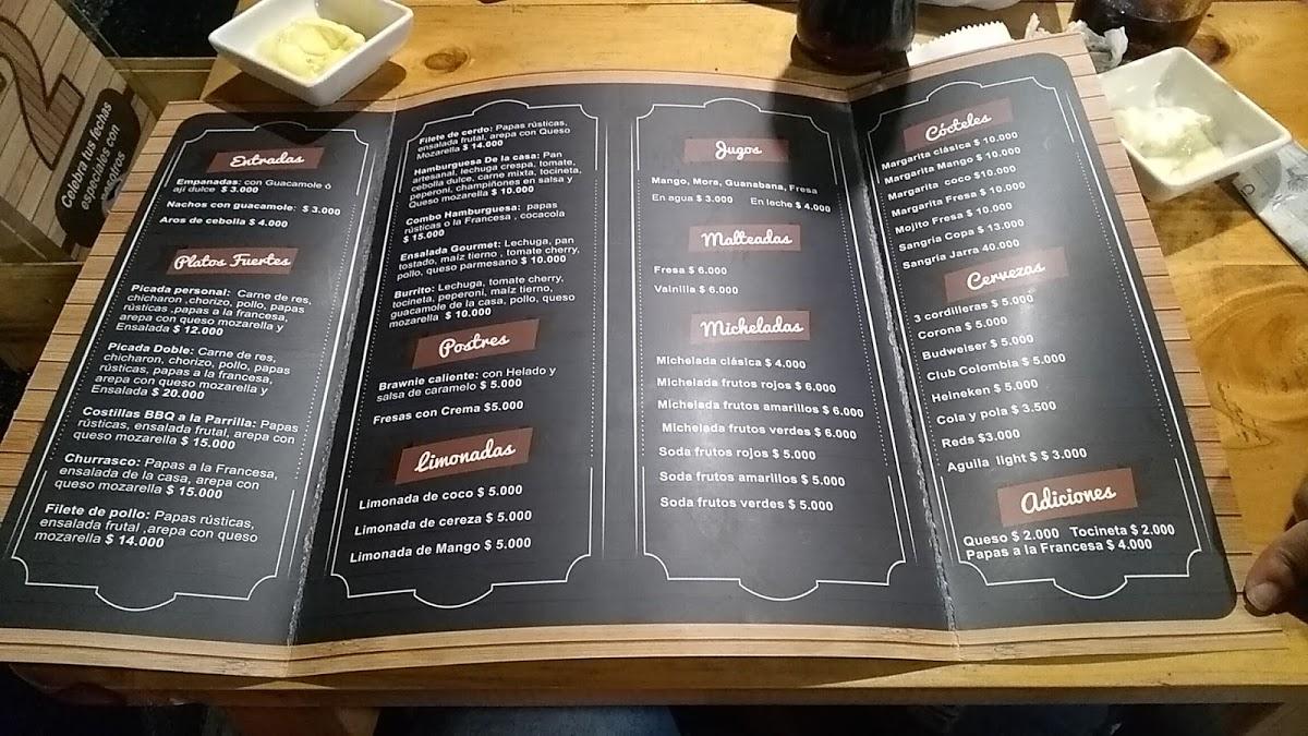 Menu at El Faro gourmet bar, Bello