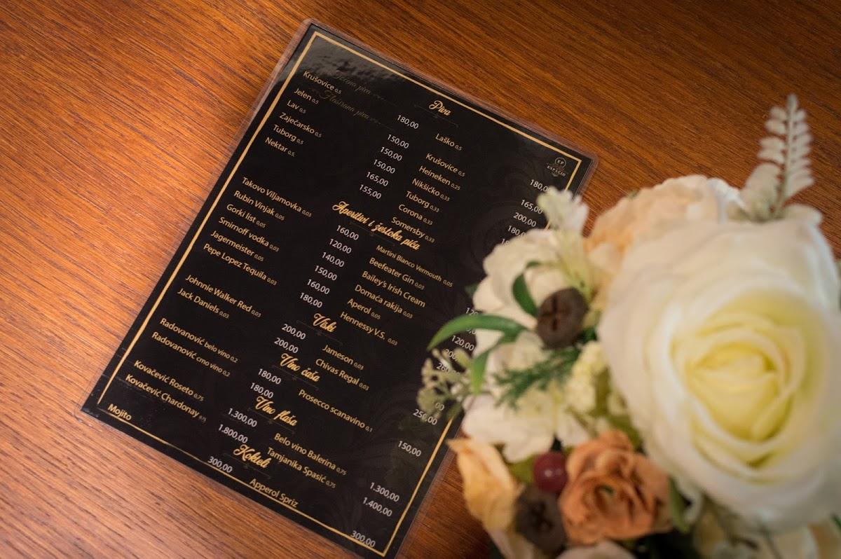 Menu at Espacio Perfecto Cafe, Pancevo