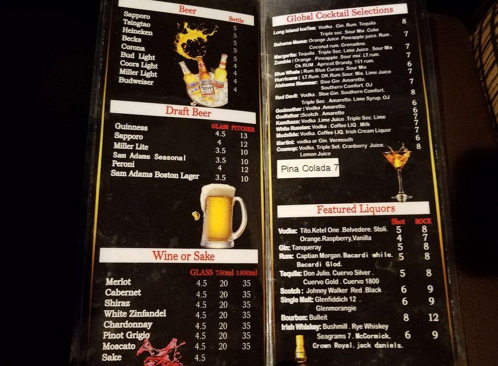 Menu at Global Buffet restaurant, Levittown
