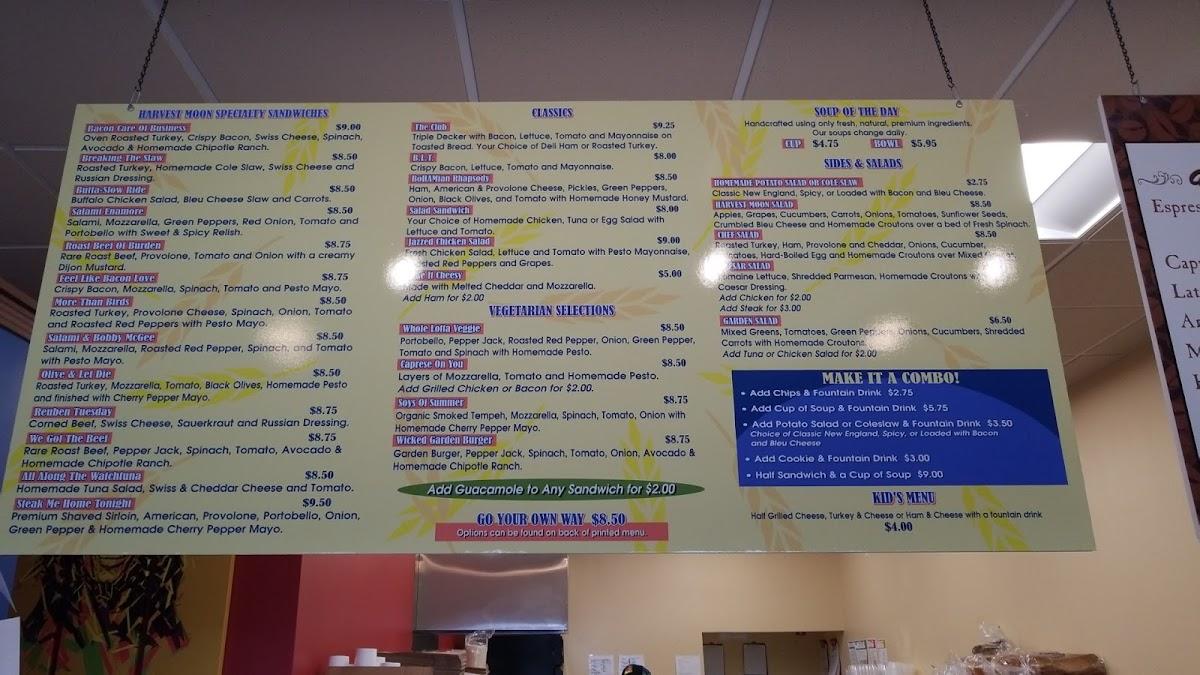 Carta del restaurante Harvest Moon Deli, Newport