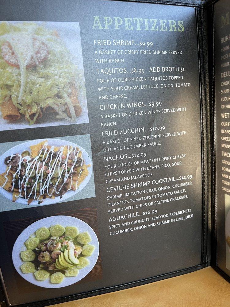 Menu at Maria's Restaurant, Sultan