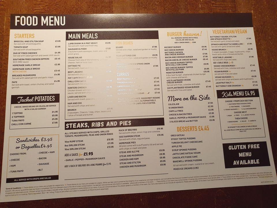 Menu at Cherry Tree pub & bar, Ely