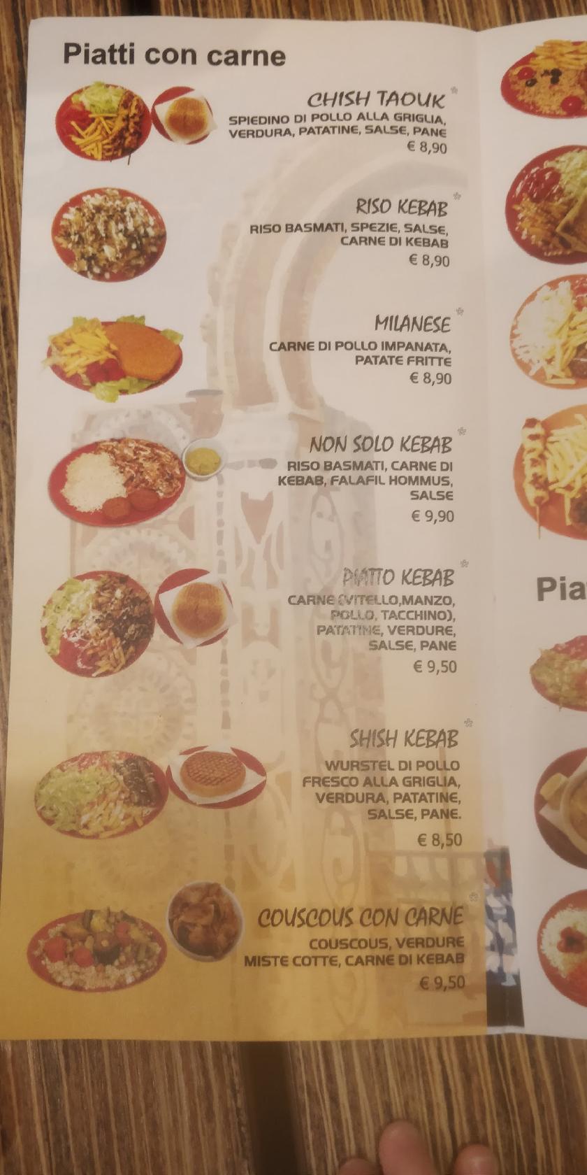 Speisekarte von Non Solo Kebab fast Food, Villesse