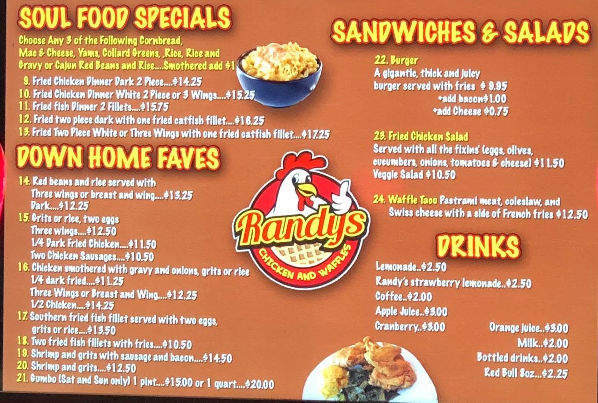 Menu at Randys Chicken And Waffles restaurant, Lancaster