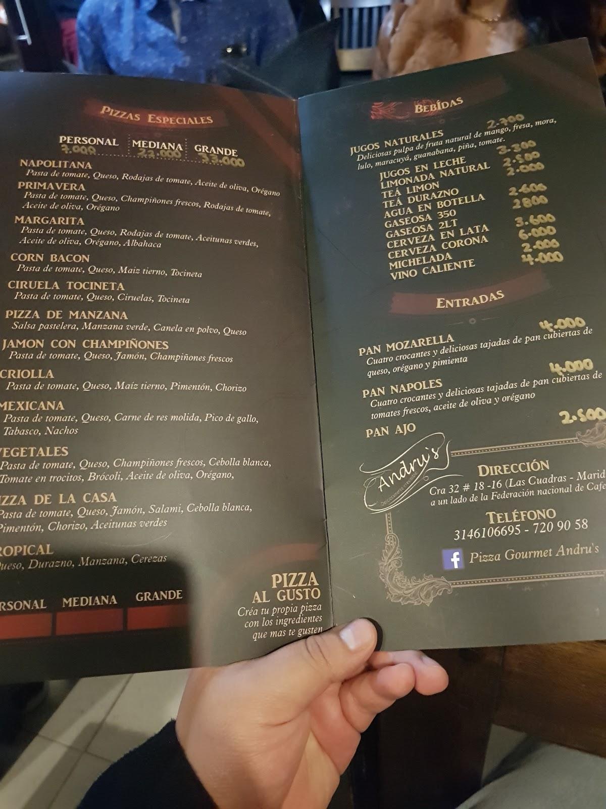 Menu at Alina Pizza Gourmet restaurant, Pasto