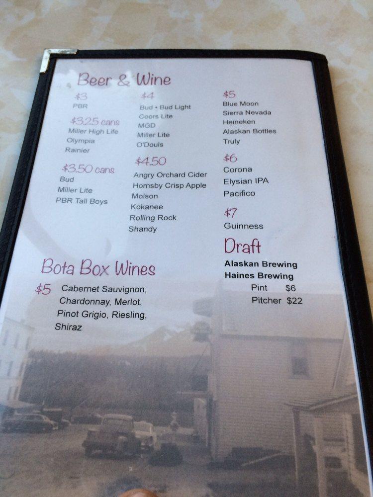 Menu at Bamboo Room Restaurant, Haines